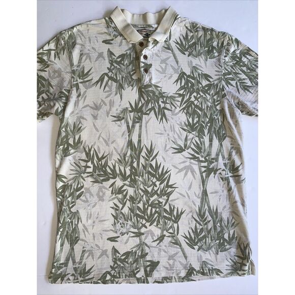 Caribbean Joe | Shirts | Caribbean Joe Mens Hawaiian Polo Shirt Tan ...